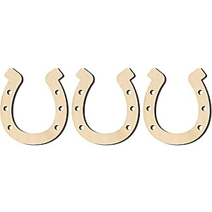 6" Horseshoe - 3 Pack - Wood Cutout Shape - DIY party craft - decorate
