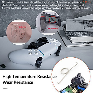 YWLRONG 4Pcs PS5 L2 R2 Trigger Button Springs for Sony PlayStation 5 PS5 Metal Trigger Keys Springs DualSense Controller Assembly Replacement with Screwdriver Tools