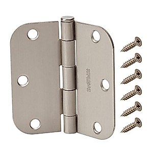 Everbilt 3-1/2 in. x 5/8 in. Radius Satin Nickel Door Hinge Value Pack (12 per Pack)