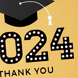 Hallmark 2024 Graduation Thank You Cards (40 Thank You Notes with Envelopes) Gold Graduation Cap