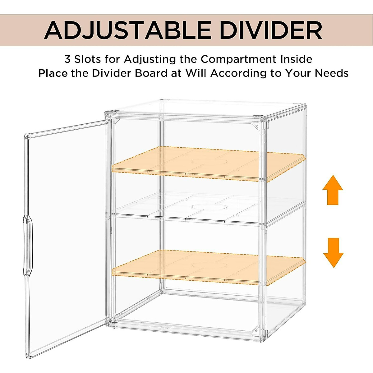 HBlife 2 Pcs Clear Large Bread Box Holder for Kitchen Countertop Double Layer Stackable Bakery Storage Container Acrylic Counter Pastry Keeper for Bread, Bagel, Muffins, Rolls