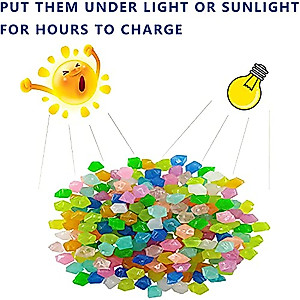 BallHull 1.4cm Decoration Fish Tank Gravel, Rocks Glowing in The Dark for Fish Turtle Tanks, Gardens, Flower Pots, 300 Pcs.