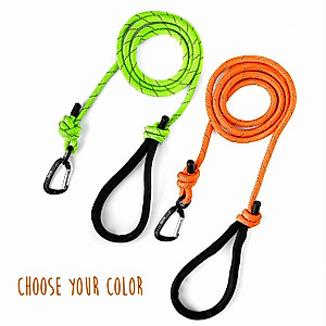 Mighty Paw Rope Dog Leash - Durable Climbing Lead - Reflective Stitching - Comfort Handle - Suitable for All Pet Sizes - Heavy Duty Dog Leash with Carabiner - Long Dog Leash - (6 Feet, Orange)