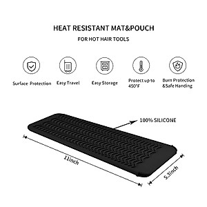 EIOKIT 2 Pack Silicone Heat Resistant Travel Pouch for Straighteners, Crimpers, Curling Wands, Flat Irons and Hot Hair Styling Tools