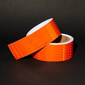 Stockroom Plus Reflective Tape - Neon Orange Outdoor Reflector Safety Roll for Trailers, Warning, Signs, Stairs, Bikes (2 in x 30 FT)