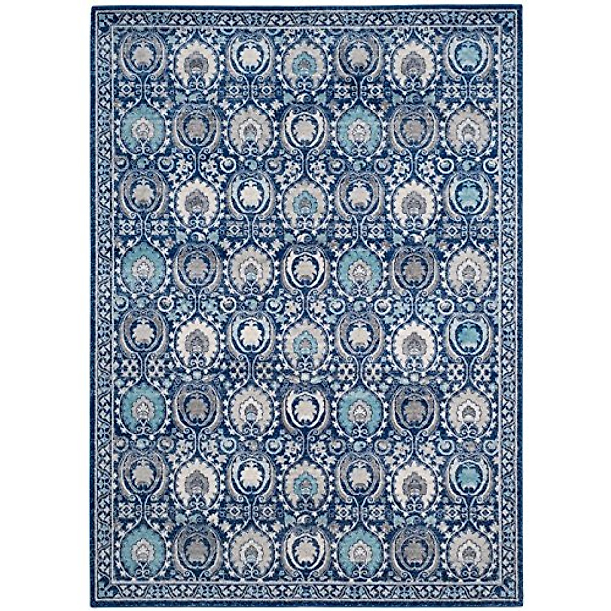 SAFAVIEH Evoke Collection 10' x 14' Blue/Ivory EVK251C Boho Non-Shedding Living Room Bedroom Dining Home Office Area Rug