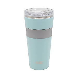 BUILT 24 Ounce Shasta Double Wall Vacuum Insulated Stainless Steel Coffee and Water Tumbler with Easy to Clean Flip to Open Lid, Mint and Gray