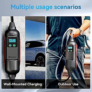Youwoauto Level 2 EV Charger (40Amp, 240V, NEMA 14-50Plug) Portable EV Charger Works with All NACS EVs, 10KW EV Charger Level 2 Electric Vehicle Charger with 16.4 ft Cable, Fits Home & Outdoor Use