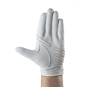 Nice Shot Trident Golf Glove with Power Grip Strips in Premium White Cabretta Leather Men's Left Hand - XLarge
