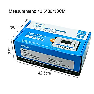 EPever Solar Charge Controller 30A 12V 24V 36V 48V Auto Work Max PV 96V Solar Panel PWM Charge Controller Regulator with LCD Display 2PCs USB Output for Off-Grid Solar System (30A , VS3048AU)