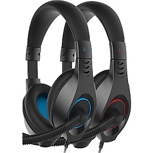 SENICC 3.5mm Stereo Headset with Mic,Over Ear Headphones Wired Gaming Headset with Lightweight Design,Noise Cancelling Musical Earphones for Xbox,Cellphones,MP3,Tablets,Laptop,Desktop Computer