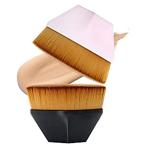 NECOLUCO Women's Foundation Makeup Brush Flat Kabuki Brush for Liquid, Cream and Mineral with Traval Case