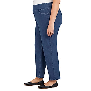 Alfred Dunner Womens Plus-Size Super Stretch Mid-Rise Average Length Pant, Medium Denim, 18W
