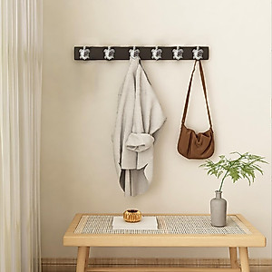 RR-RUOSHUI 4Pcs Tortoise Wall Mounting Hanger Hooks, Animal Sea Turtle Coat Hooks, Decorative Wall Mounted Hooks for Hanging Coats, Scarves, Bags, Purses, Backpacks Home Decor