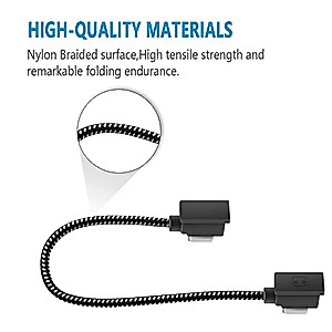 Hanatora 11.8 Inch USB C to iOS RC-N1 Remote Controller Cable for DJI Mavic 3/3 Classic,Air 2/2S,Mini 2/2 SE/3 Pro,Nylon 1FT OTG Long Tablet Extension RC Data Cord Accessories(iOS Connector)