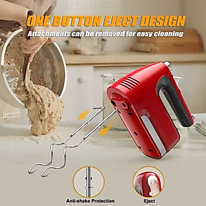 JIOJIOY Hand Mixer Electric, 5 Speed Kitchen Handheld Mixer with Eject Button and Storage Case, 400W Ultra Power with Turbo Function and Stainless Steel Attachments for Whipping, Mixing Brownies, Cakes and Dough Batters