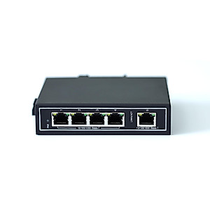 WIWAV WDH-5GT-DC 10/100/1000Mbps Gigabit Unmanaged 5-Port Industrial Ethernet Switches with DIN Rail/Wall-Mount (UL Listed,Fanless,-30℃~75℃)
