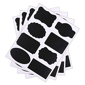 Harapu Chalkboard Labels Stickers for Food Jars, Spice, Glass, Cups, Bottles, Containers and Canisters, Decorative Reusable Waterproof Blackboard Labels - 4 Sheet (32 Pcs)