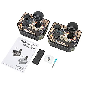 Luqeeg Double Joystick Game Console, Handheld Game Console Arcade Game Console with Various Classic Games Double Player Joystick Game Controller Gaming System, Plug & Play (Black)