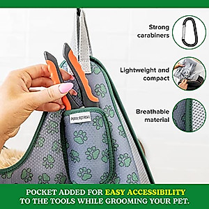 PeppyPetPaws Dog Grooming Hammock - Dog Sling for Nail Clipping with Recovery Collar to Prevent Biting, Strong Hooks, Dog Hanging Harness for Nail Trimming - Dog Grooming Harness Set for Medium Dogs