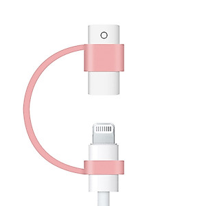 siduater [4-Pack] Silicone Protective Accessories for Apple Pencil 1st Generation, Includes 1 Apple Pencil Cap Replacements, Apple Pencil Cap Holder, Apple Pencil Tip Cover, Adapter Tether, Pink