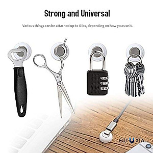 Eutuxia Magnetic Key Holder for Wall - Get Your Car & Home Keys Easier and Faster. Heavy Duty Magnets, Wall Key Holder, No Drilling, 3M Key Hook. [6 PK]