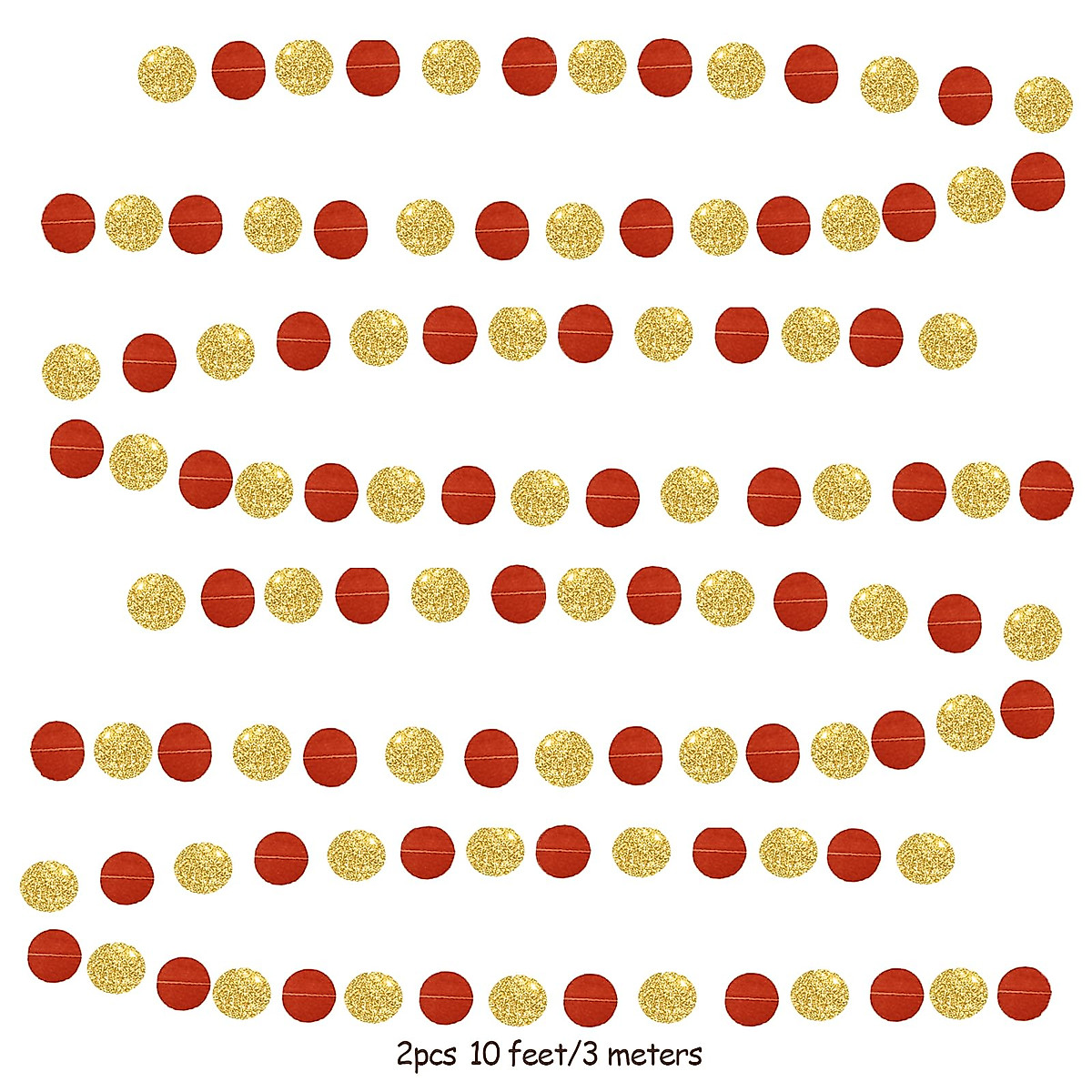 Red Gold Party Decorations/Graduation Decorations Red Gold 2024/Valentines Day Decorations Red Gold Graduation Party Decorations USC/Red Gold Birthday Paper Garlands for Christmas