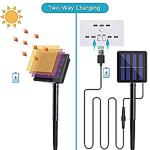 Kisosmart Hebeco Outdoor String Lights led with Two-Way Charging, 23ft 50LED Honey Bee Solar String Lights Outdoor Decorative and Indoor for Garden,Patio，Wedding,Party Decorative Lights