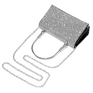 Barode Clutch Purses for Women Wedding Rhinestone Shoulder Bag Black Evening Wristlet Crossbody Bags Bridal Prom Handbags (Black)