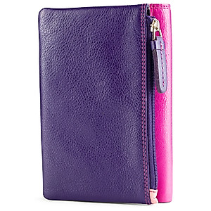 Visconti Penang RB109 Ladies Multi Colored Leather Wallet Purse 4" x 6" (Berry Multi)