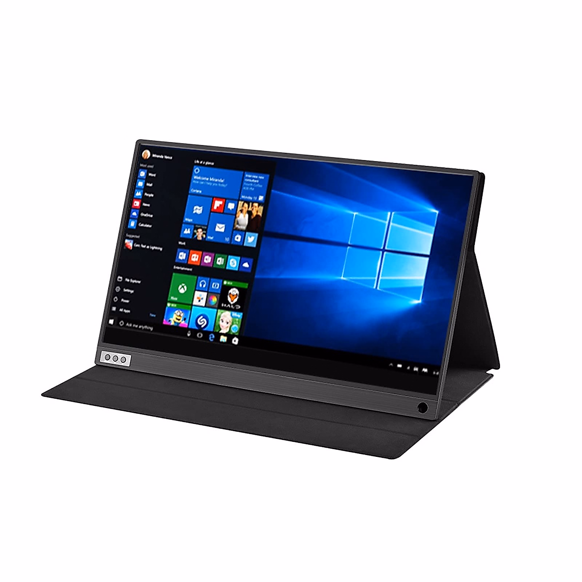 DFZ Portable Kickstand Monitor for Laptops, 15.6 Inch 1080P External Monitor with Adjustable Angle