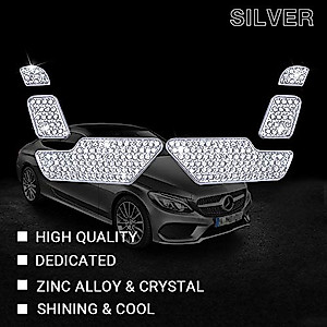 1797 Compatible Seat Adjust Button Caps for Mercedes Benz Accessories Parts Bling W204 W212 C117 X156 C E CLA GLA GLE Class AMG Covers Decals Interior Decorations Women Men Crystal Silver Pack of 6