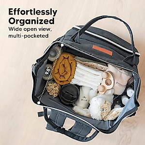 KeaBabies Baby Diaper Bag Backpack - Baby Bag for Boys,Girls, Waterproof Multi Function Baby Backpack, Large Diaper Bags for Baby Girl, Baby Boy, Travel Diaper Bag with Changing Pad (Mystic Gray)