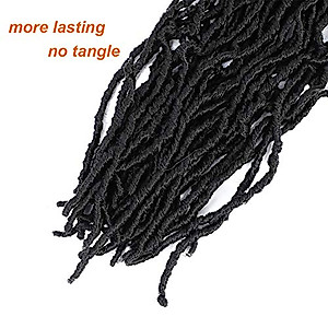 SamBraid 24 Inch 7 Packs New Soft Locs Crochet Hair for Black Women, for Natural Butterfly Locs Style Crochet Hair, Black Curly and Pre -Looped Faux Locs Crochet Hair (24 Inch, 7Packs, 1B)