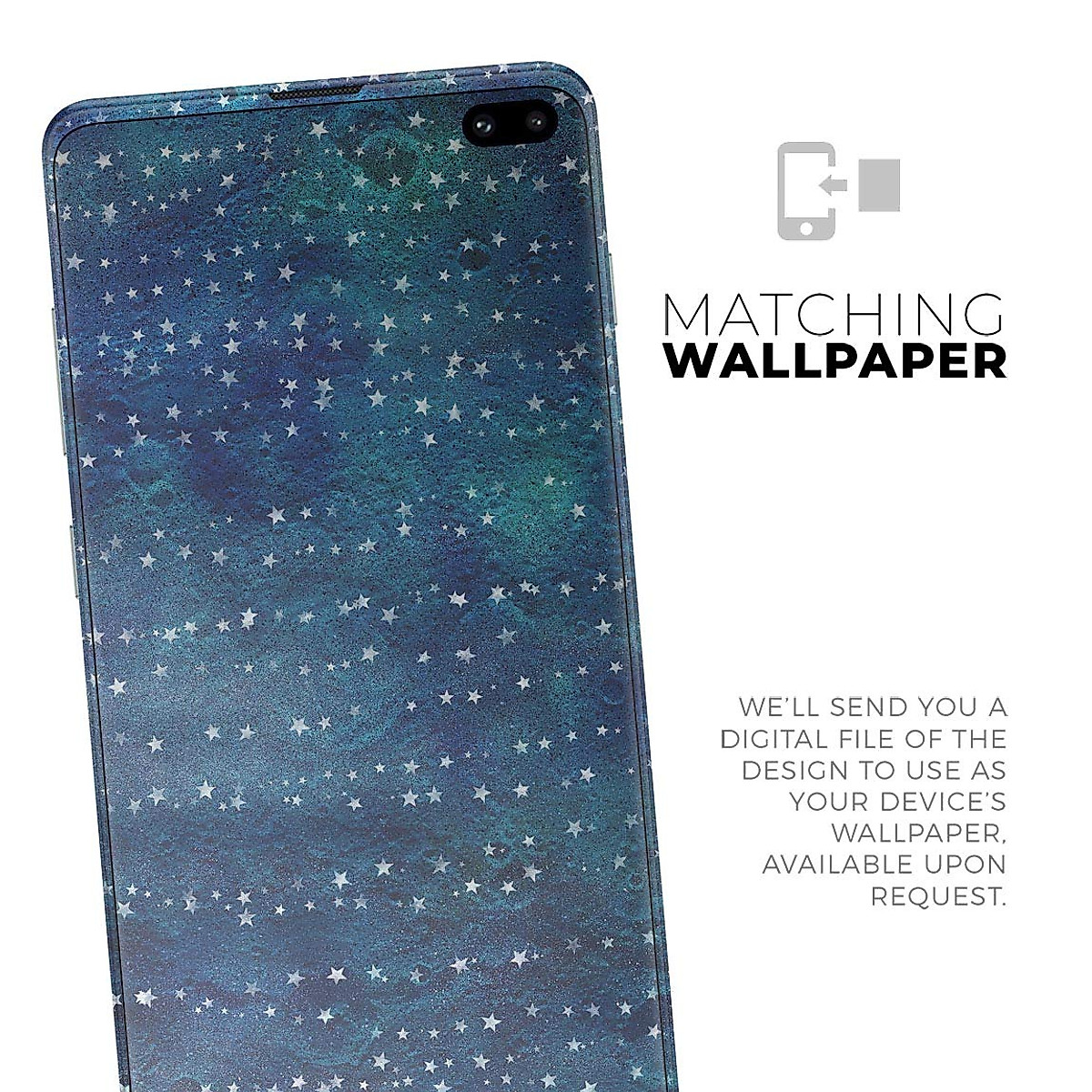 DesignSkinz The Grungy Blue Green Stars Surface Protective Vinyl Decal Wrap Skin Cover Compatible with The Samsung Galaxy S20 (Screen Trim & Back Glass Skin)