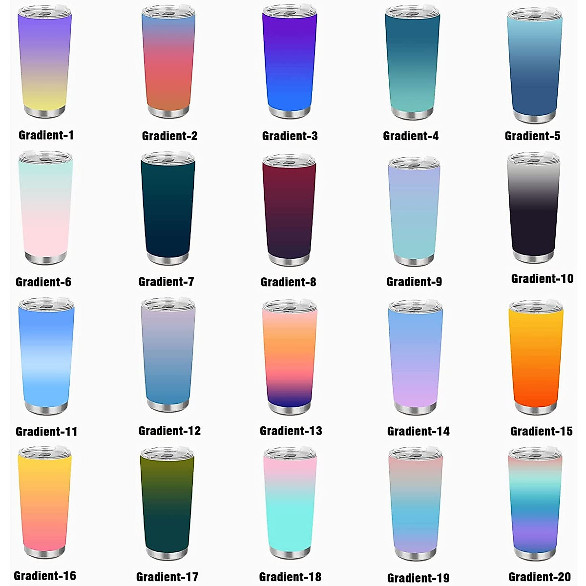 YESCUSTOM Personalized Tumbler with Photo Text, Gradient Pictures Stainless Steel Insulated Tumblers Coffee Travel Mug, Custom Gifts for Anniversary Surprise Birthday for Dad, Mom, Friend-20 Oz