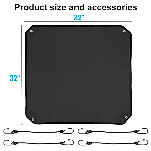 Zomia Air Conditioner Covers for Outside Units, AC Cover for Outdoor Central Unit Top Heavy Duty Water-Resistant Fits Up to 32 x 32 Inch, Black