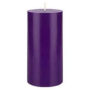 Mega Candles 1 pc Unscented Purple Round Pillar Candle, Hand Poured Premium Wax Candles 3 Inch x 6 Inch, Home Décor, Wedding Receptions, Baby Showers, Birthdays, Celebrations, Party Favors & More