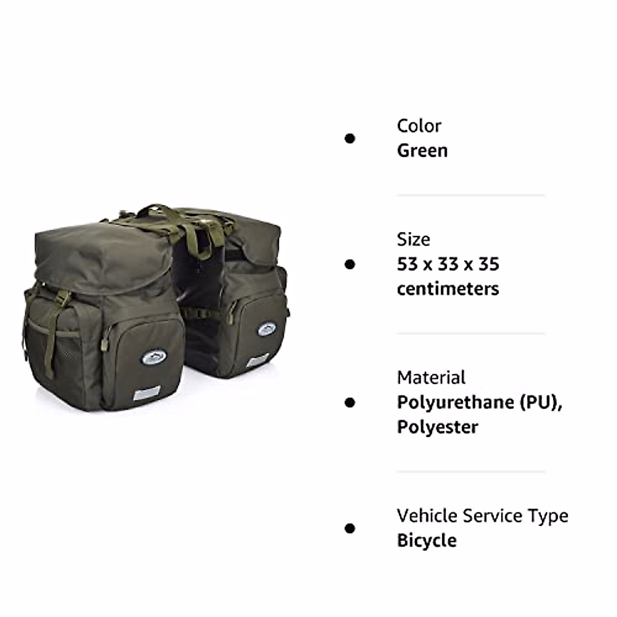 FANWU 50L Bike Panniers Bicycle Commuting Bag Waterproof Saddle Bags with Rain Cover for Bicycle Rear Rack Carrier, Support for Width Less Than 7 inches Bike Rack