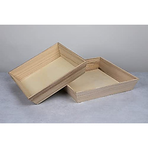 PacknWood 210WOODTRAY45-‘‘NOAH45’’ Heavy Duty Wooden Tray- Biodegradable Wood Serving Trays,Bamboo Trays for Eating, Parties, Wedding, Dessert, Birthdays, Serveware Appetizer 17.7”x11.8”x 1.6"|10 pcs