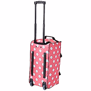 Rockland Rolling Duffel Bag, Pink, 22-Inch