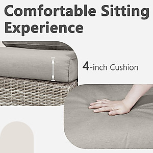 Auzfy 2 Pieces Oversized Outdoor 360° Swivel Rocker Patio Chairs Set, Outdoor Swivel Rocking Glider Chairs Set of 2, PE Wicker Rattan Outdoor Patio Swivel Rocking Furniture Set, Grey