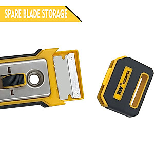 XW 5-Pack Razor Scraper Set, 2 PCS Heavy Duty Razor Blade Scrapers and 3 PCS Mini Plastic Scrapers, Extra 22 PCS Razor Blades Included