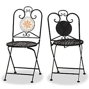 Baxton Studio Santina Black Metal Outdoor Dining Chair (Set of 2)