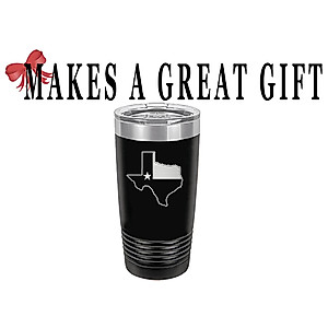 Rogue River Tactical Funny Texas Flag 20 Oz. Stainless Steel Travel Tumbler Mug Cup w/Lid Vacuum Insulated Hot or Cold (Black)