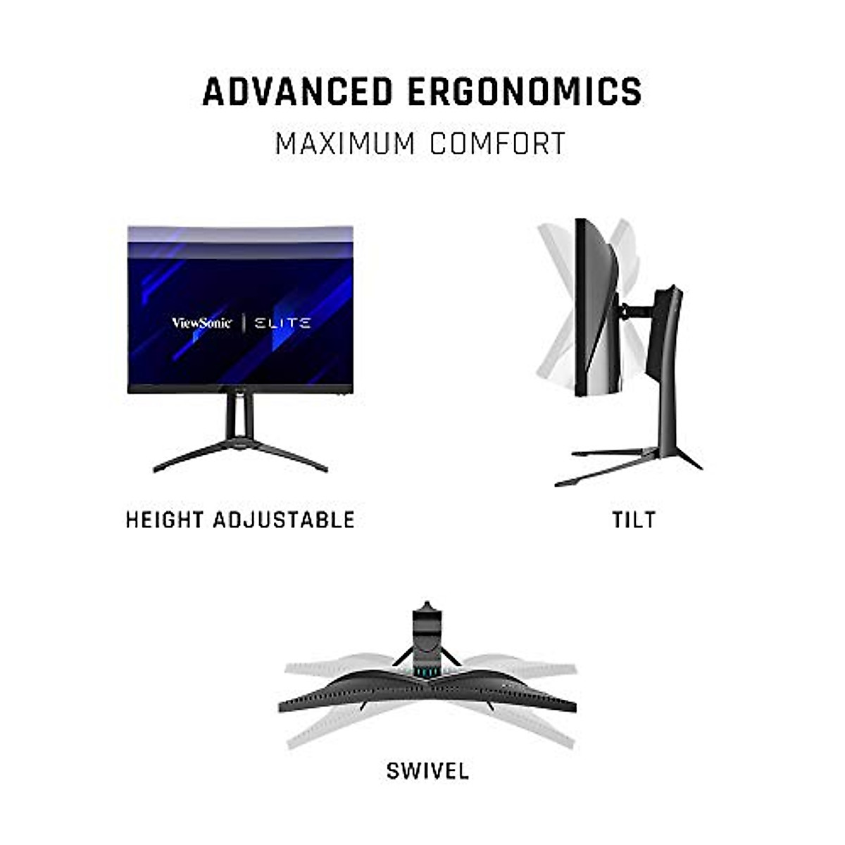 ViewSonic XG270QC 27 Inch Curved 1440p 1ms 165Hz Gaming Monitor with FreeSync Premium Pro, VESA Display HDR400 and Advanced Ergonomics for Esports