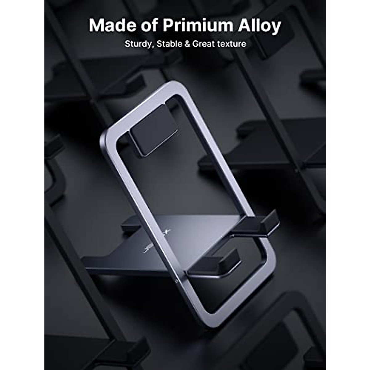 JSAUX Universal Tablet Stand, Portable Foldable Tablet Holder for Desk Compatible with iPad Mini/Air, Samsung Galaxy Tab, Kindle Fire, Steam Deck, Switch, ROG Ally, iPhone and Other Tablets-Gray