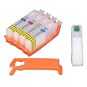Walfront 5Pcs Ink Cartridge for PIXMA Ink Cartridge Printer Ink Cartridge IP7250 MG6350 MG5450 MX925 MX725 MG6450 MG5550 IX6850 Printers
