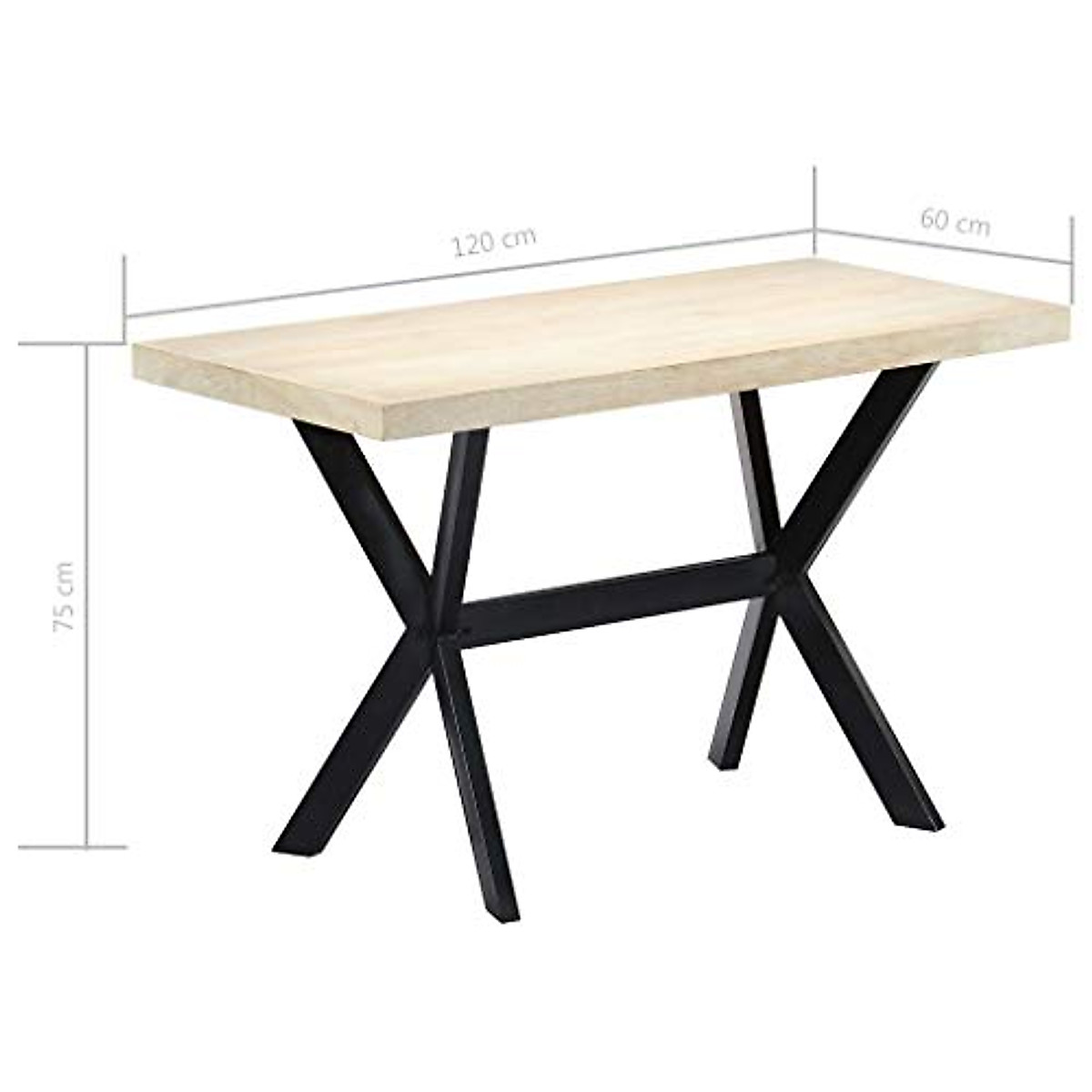 YPWRENH Cocktail Table Snack Table Dining Table White 47.2"x23.6"x29.5" Solid Mango Wood for Dining Room, Kitchen or Living Room