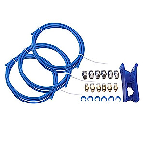 3 Pieces of PTFE Tube PTFE Tube (1.5M) 1.75Mm Filament with Tube Cutter, 6 Pieces of PC4-M10 Accessories - (Color: Blue)